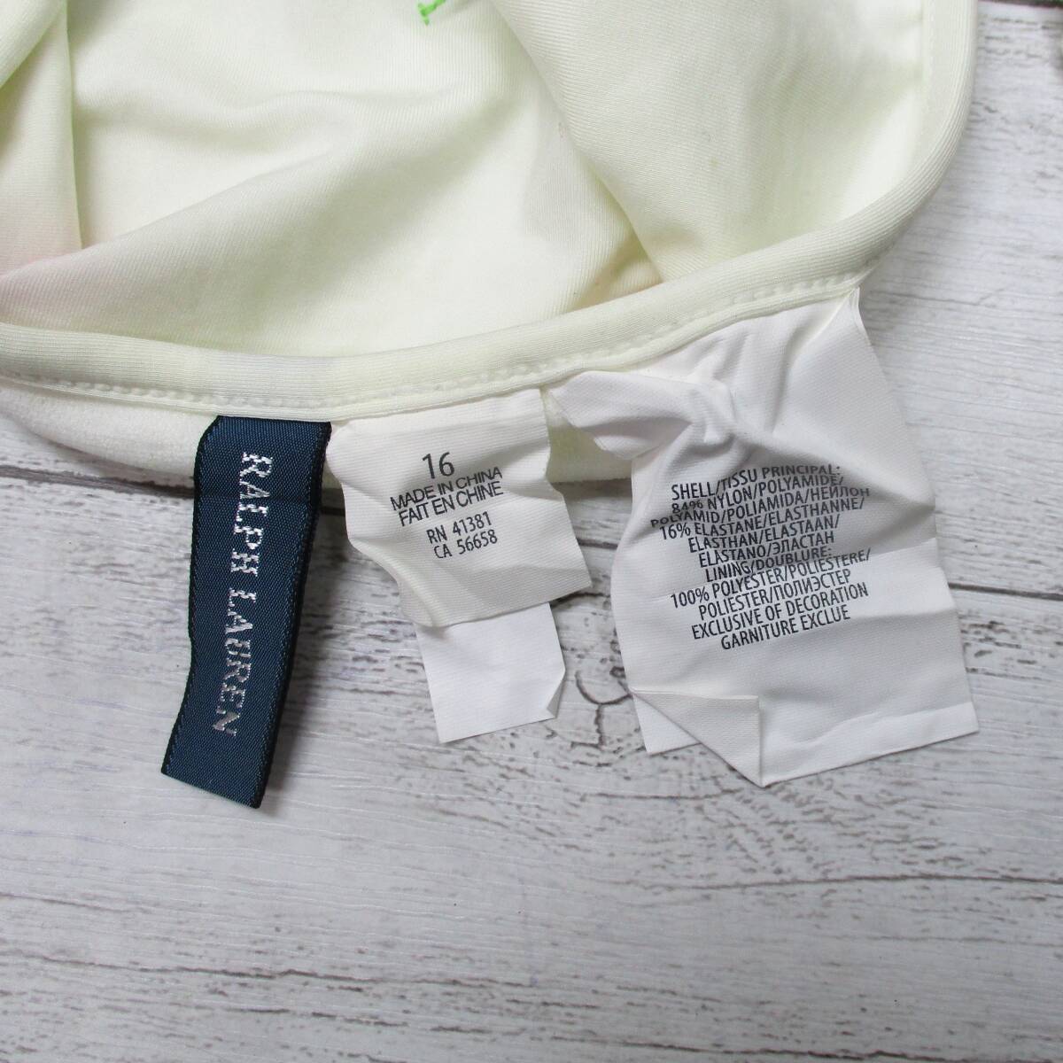 Yahoo!オークション - C2443 RALPH LAUREN オフホワイト 水着ボトム ビ...