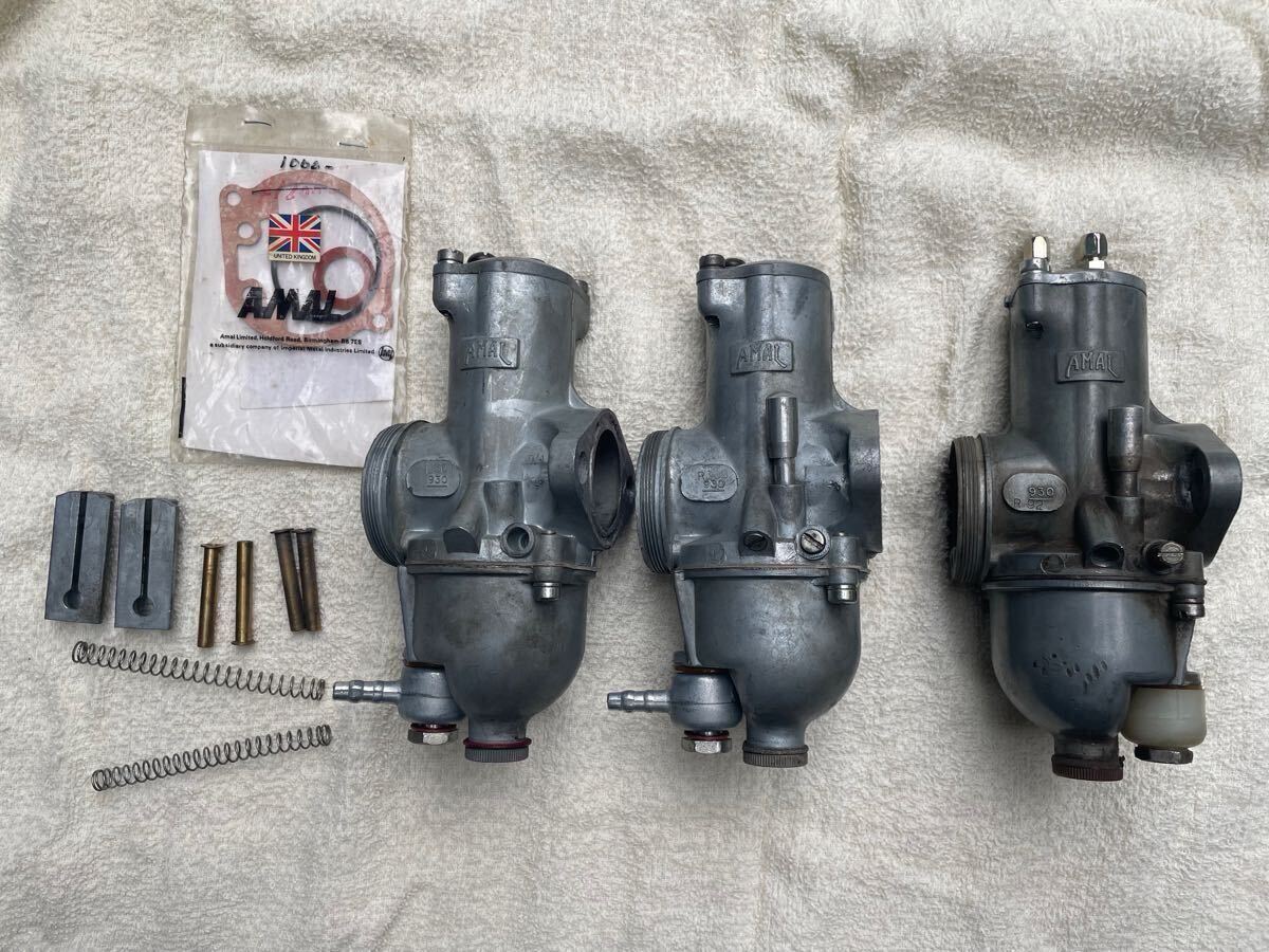 Yahoo!オークション - アマルキャブレター930 AMAL 左右セットおまけ付...