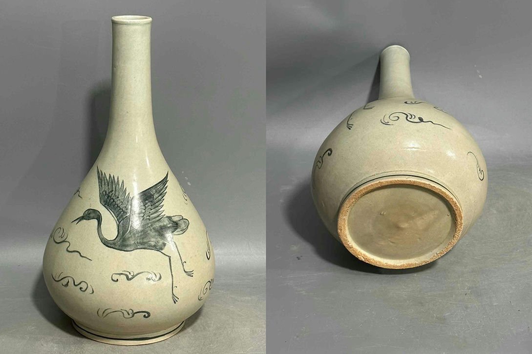 観心 時代旧蔵 C686朝鮮珍品旧蔵 朝鮮美術 高麗磁 朝鮮古陶磁器 古高麗 李朝 高麗白磁染付花瓶(高麗)｜売買されたオークション情報、yahooの商品情報をアーカイブ公開 - オークファン ...