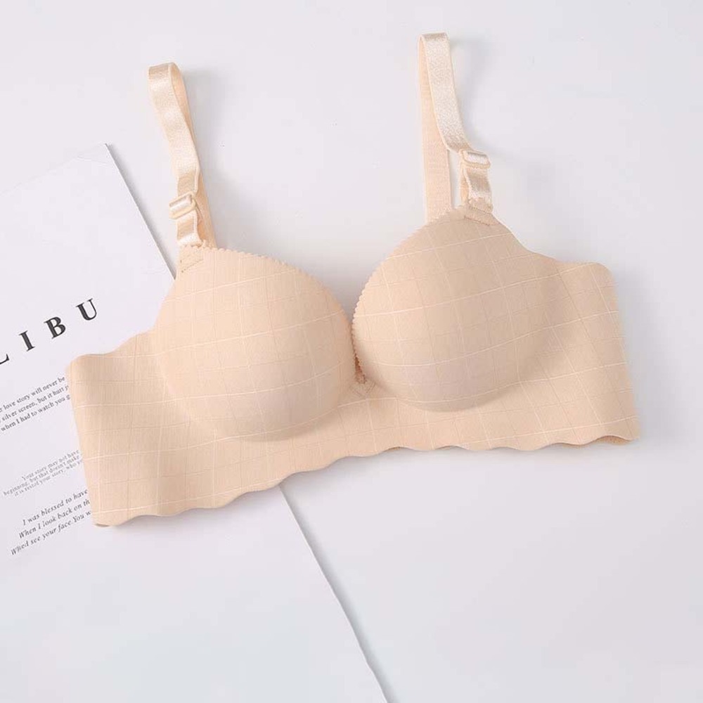 Yahoo!オークション - ベージュ 38/85AB ブラジャー チェック柄 かわ...