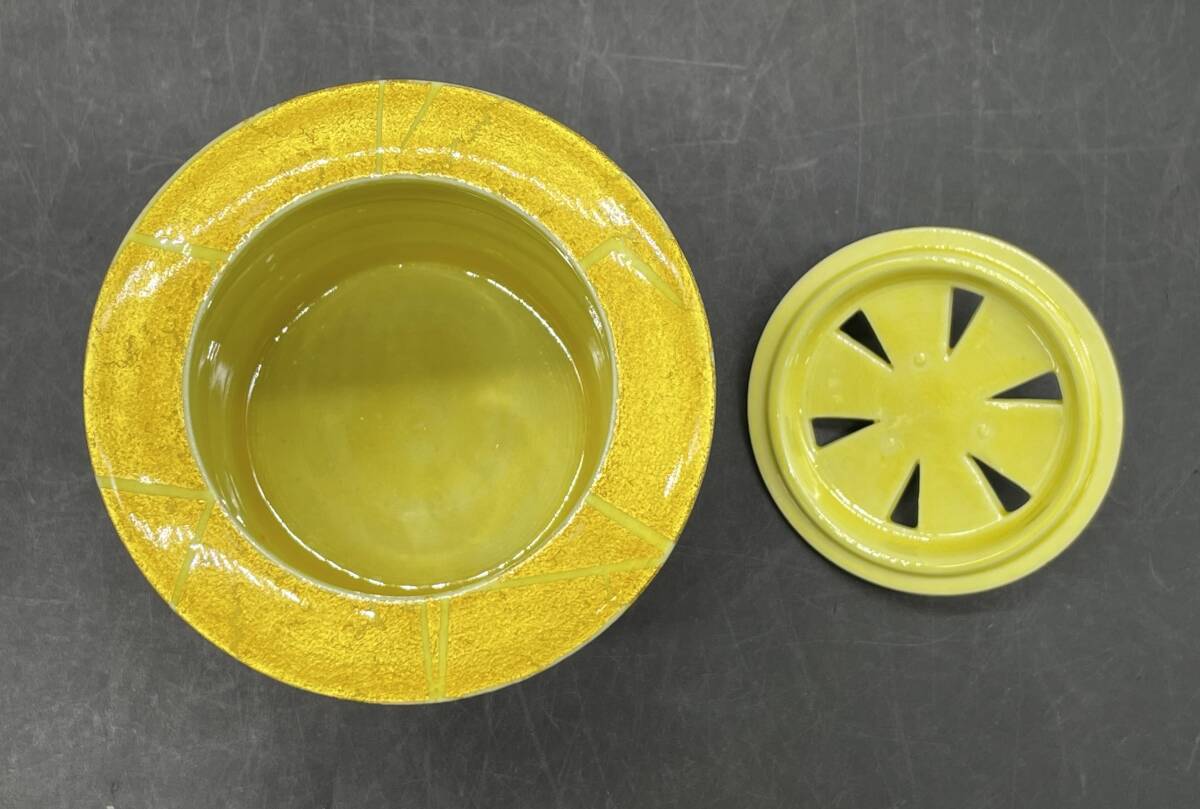 Yahoo!オークション - EY11-10 現状品 小野次郎 造 釉裏金彩 香炉 陶磁...