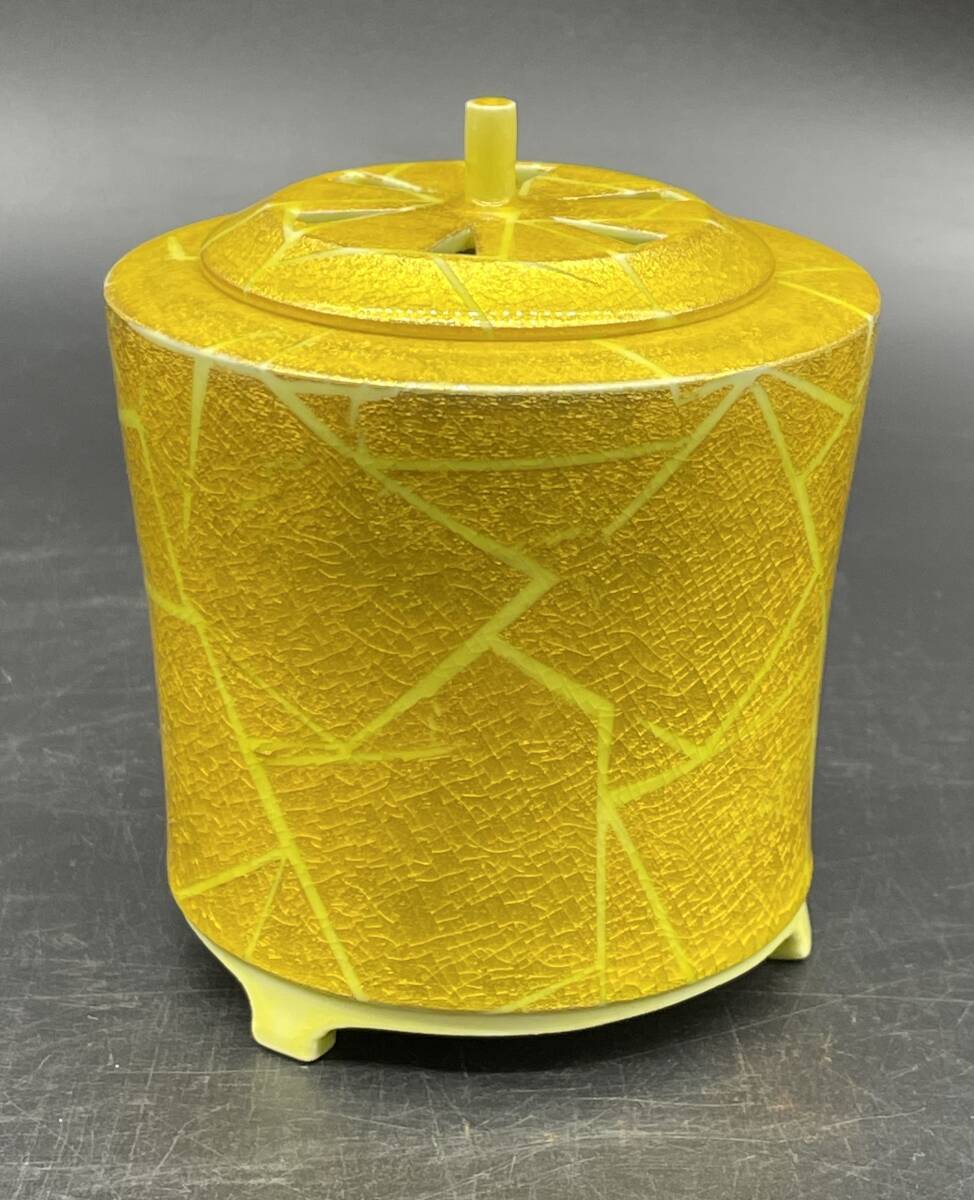 Yahoo!オークション - EY11-10 現状品 小野次郎 造 釉裏金彩 香炉 陶磁...