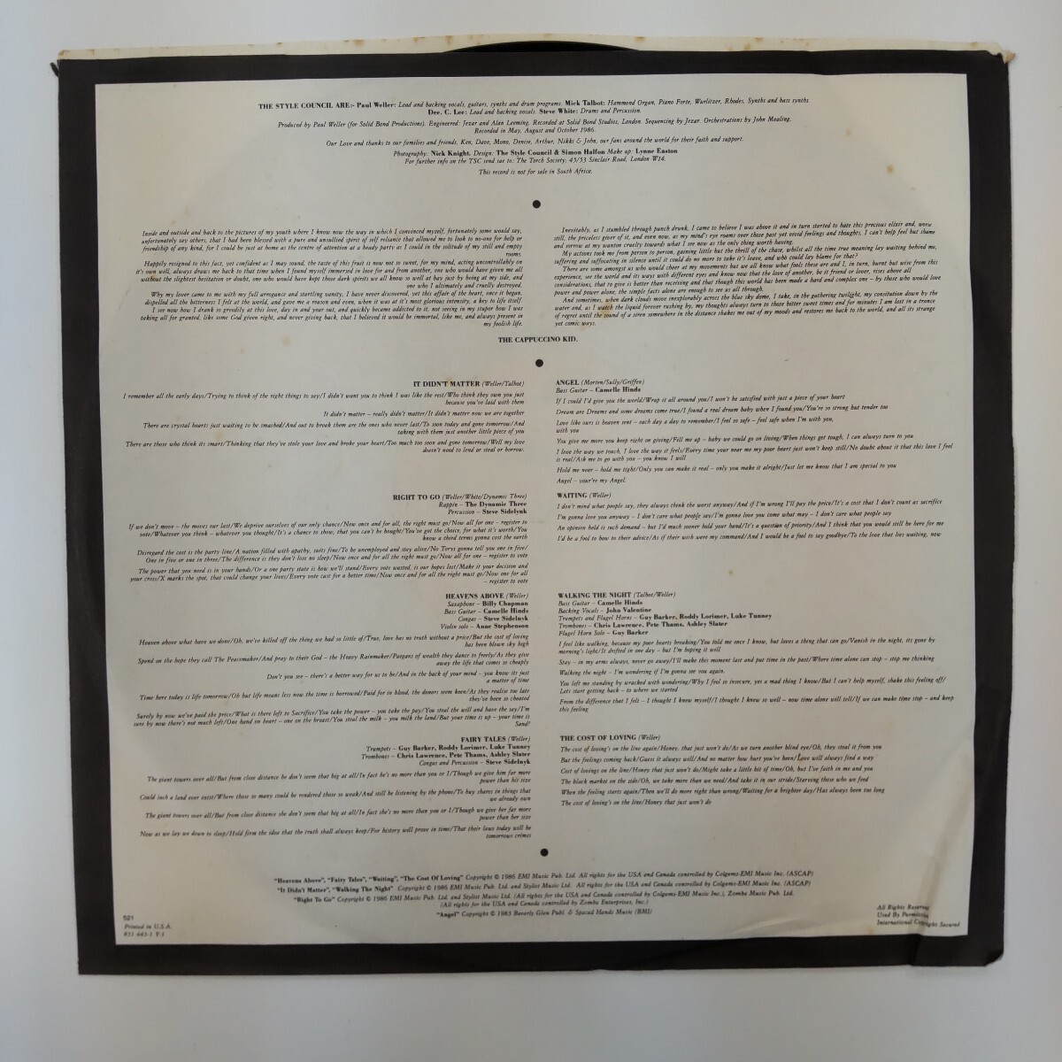 Yahoo!オークション - g062 The Style Council スタイル・カウンシル T...