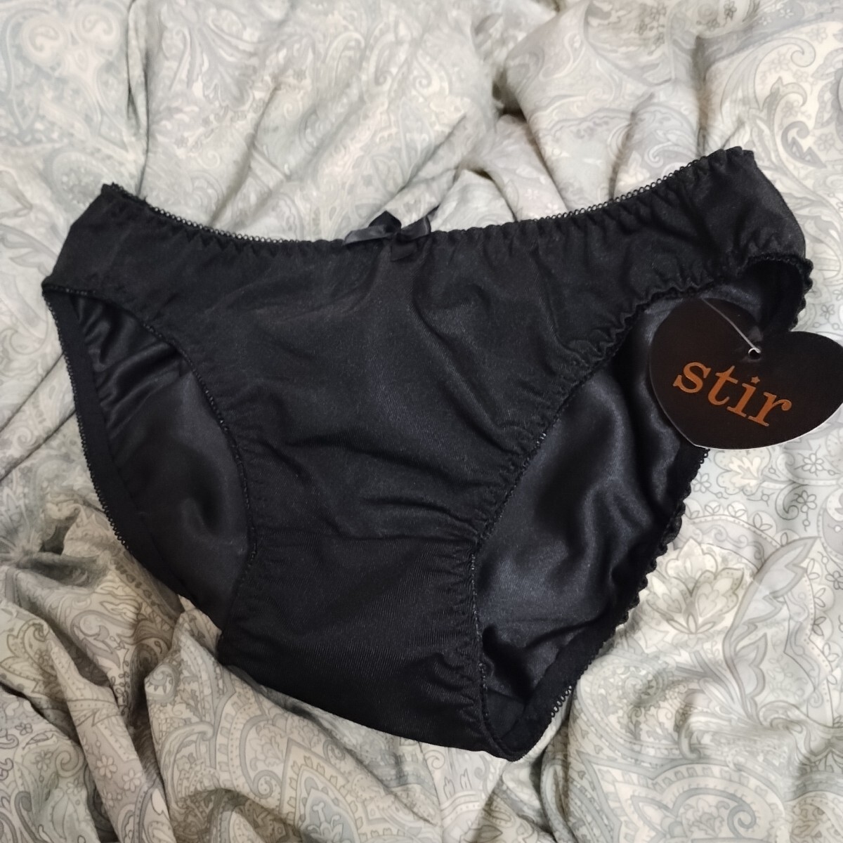 Yahoo!オークション - スティアstir黒色ブラックリボン付きショーツM