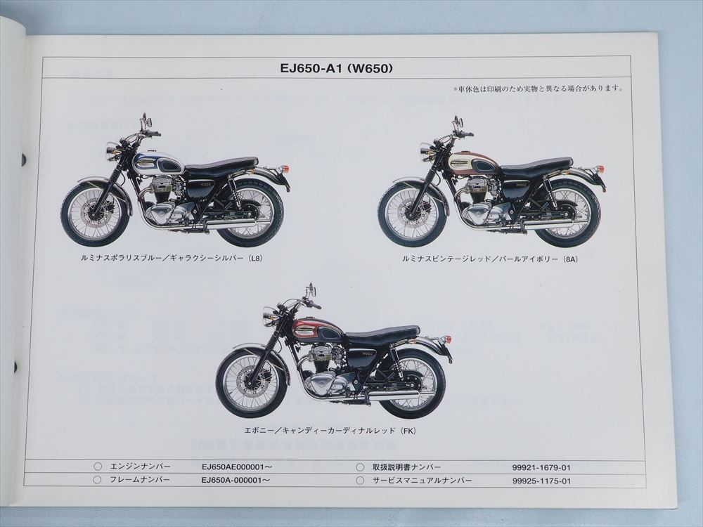 Yahoo!オークション - W650 KAWASAKI EJ650-A1 パーツリスト 改訂版 平...