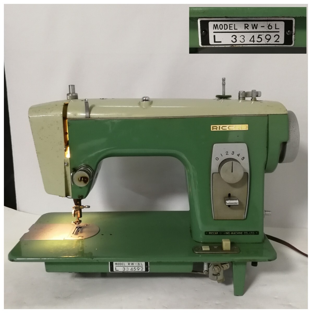 Yahoo!オークション - RICCAR リッカー ミシン レトロ MODEL RW-6L ジ...