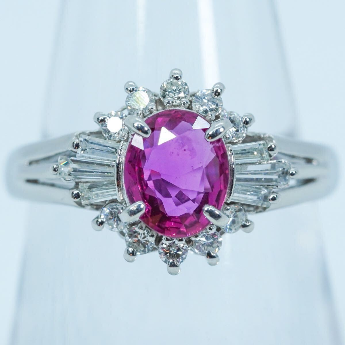 Yahoo!オークション - 1円スタ 鑑定付【0.74ct&D0.31ct】PT850 4.2g ...