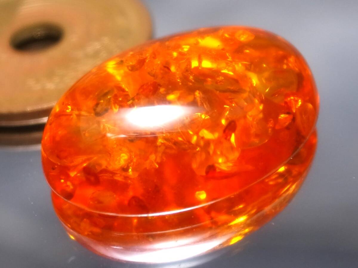 Yahoo!オークション - 9.68ct b 新品・天然アンバー（琥珀）グリッター...