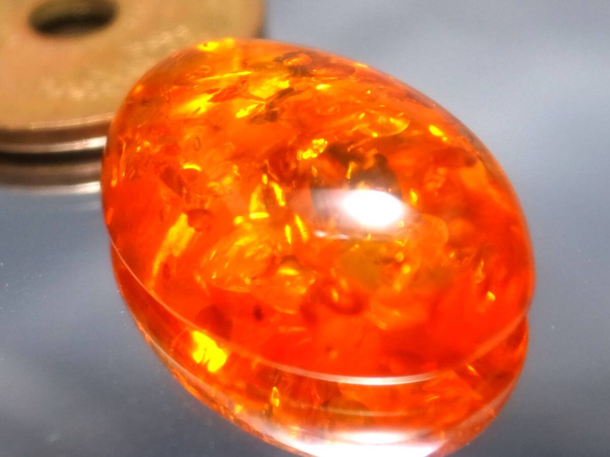 Yahoo!オークション - 9.68ct b 新品・天然アンバー（琥珀）グリッター...