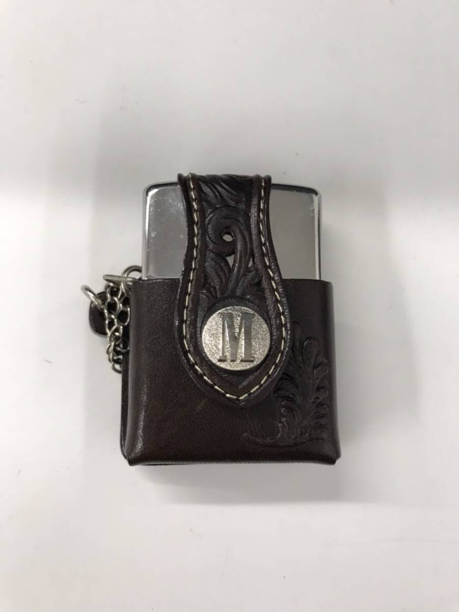 ZIPPO ライター 火花あり ケースにイニシャル印字あり 45j-10-17（: ライターケース 頭文字d イニシャル D ZIPPO ジッポー）