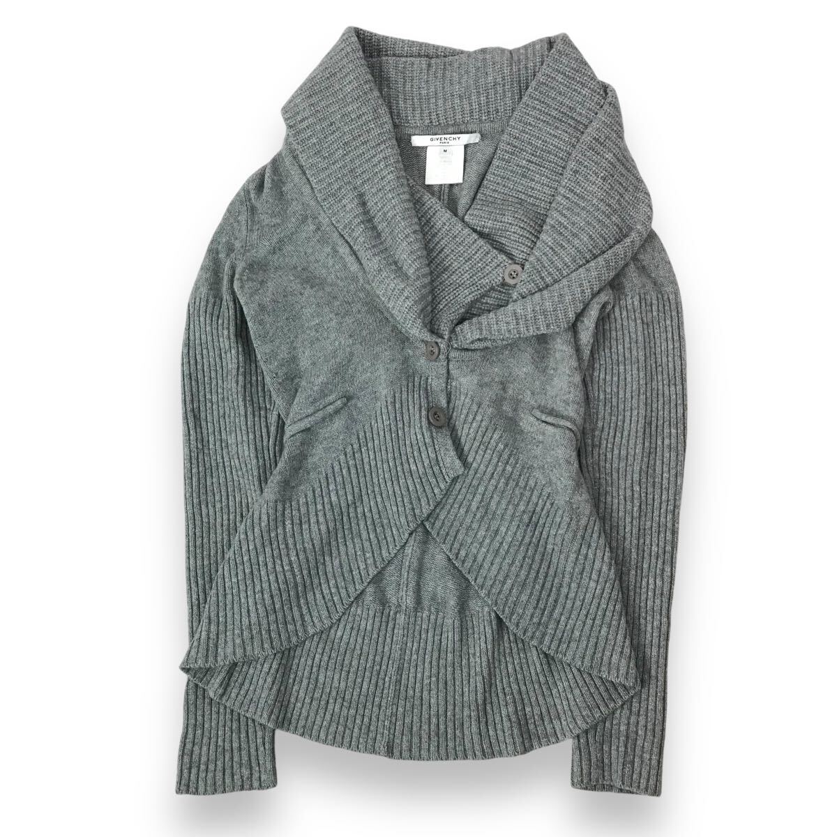 Yahoo!オークション - s52 GIVENCHY ジバンシイ 変形 ウール ニット カ...