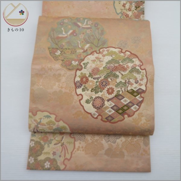 Yahoo!オークション - 着物10 1円 絹 袋帯 六通柄 長さ428cm [同梱可]...