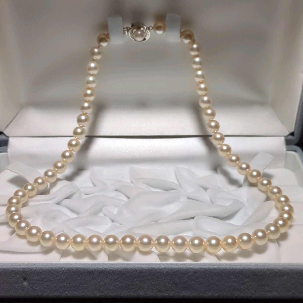 Yahoo!オークション - 【K14クラスプ】アコヤ真珠 7.0-7.5mm 43cm ホワ...