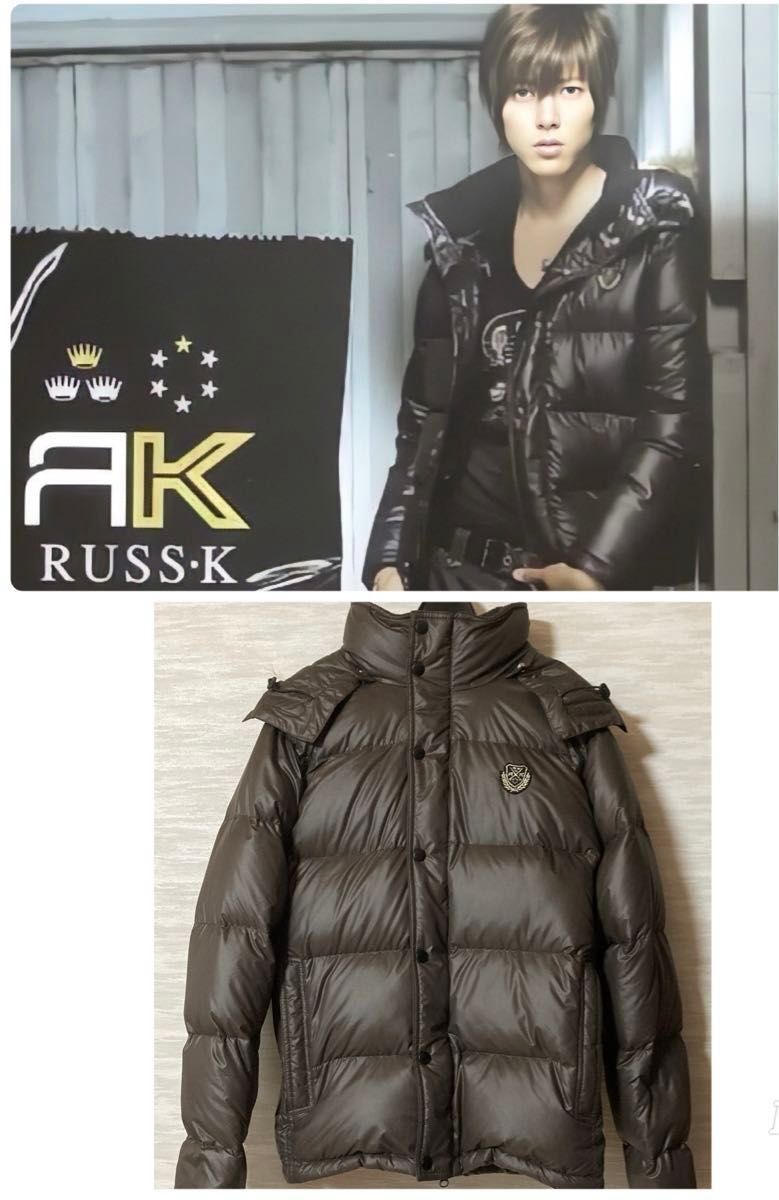 RUSS K フードファー付きダウンジャケット Lサイズ y2kパンク RUSS K フードファー付きダウンジャケット Lサイズ y2kパンク