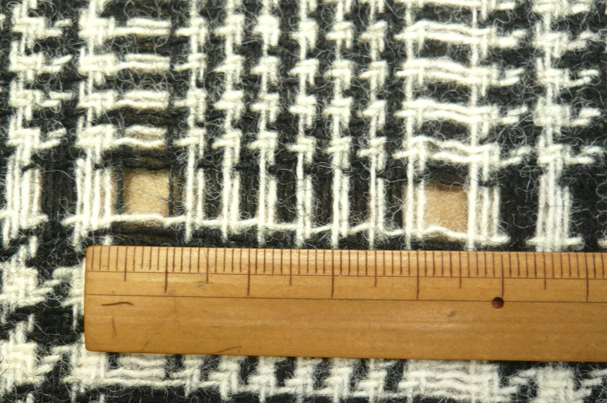 Yahoo!オークション - c239・ウール/麻混・黒/キナリ3m・グレンチェッ...