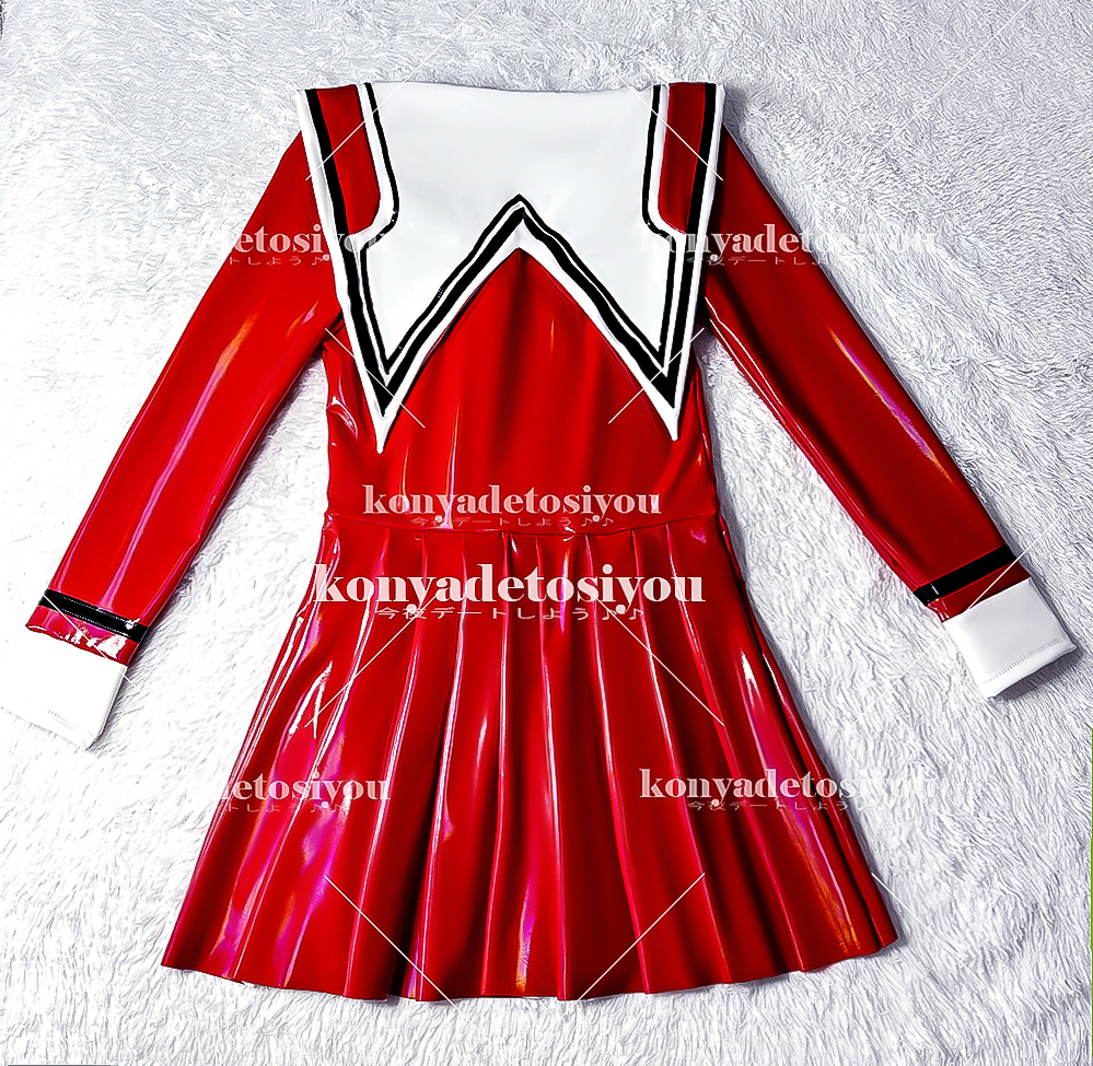 Yahoo!オークション - 23027赤 L-XL 超光沢 ワンピース コスプレ ハロ...