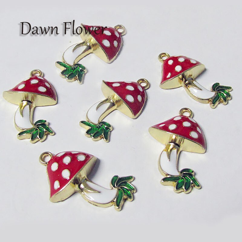 Yahoo!オークション - 【D-0922】7pcs きのこ 26×17mm レッド チャー...