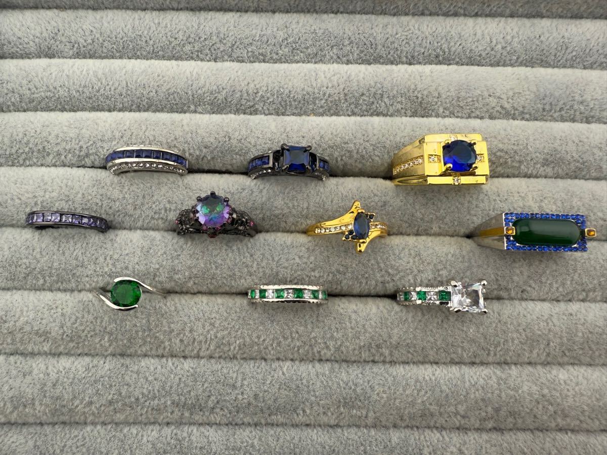 D39 指輪 リング 天然石 色ガラス 色石など ジルコニア アクセサリー ヴィンテージ 装飾品 昭和レトロ 未鑑定品 素材不明品 まとめ売り(その他)｜売買されたオークション情報、yahoo ...