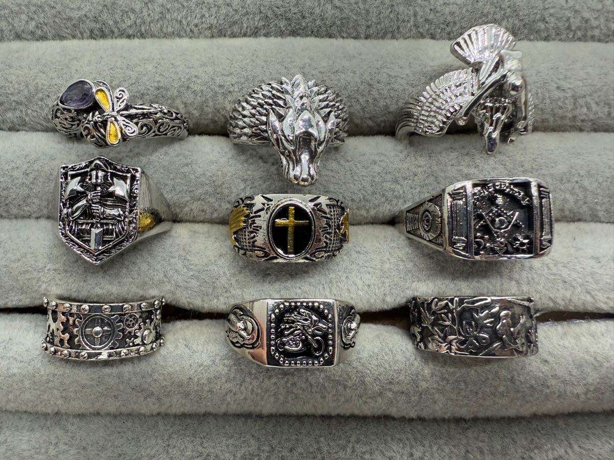 Yahoo!オークション - D63 リング 指輪 シルバー系 925刻印含む 未鑑定...