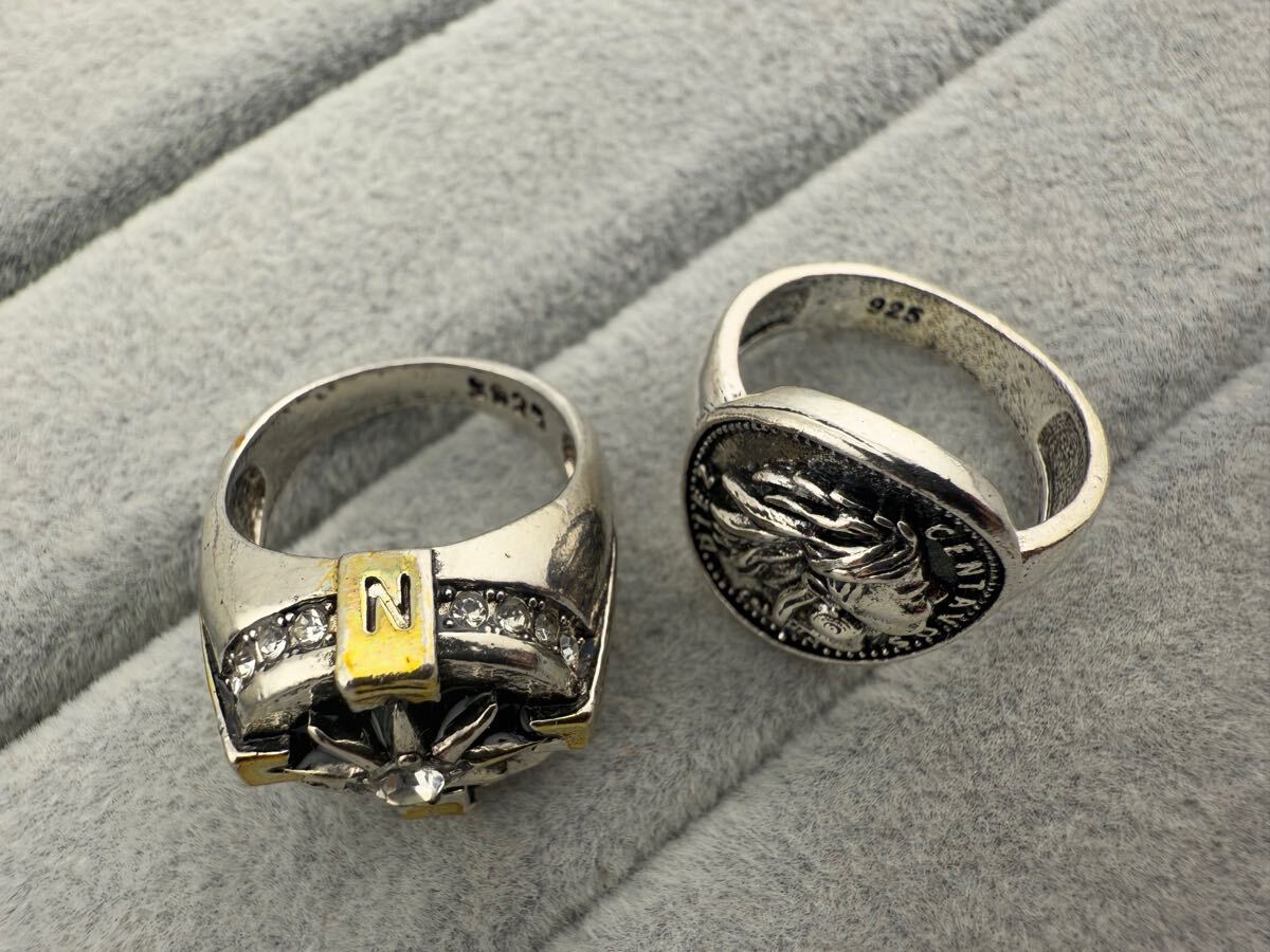 Yahoo!オークション - D73 リング 指輪 シルバー系 925刻印含む 未鑑定...