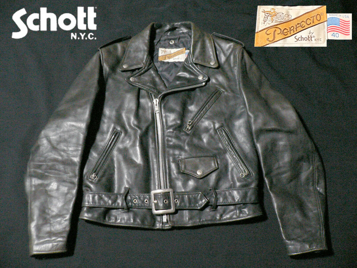 Yahoo!オークション - ・ USA schott ショット 118 ダブルライダースジ...