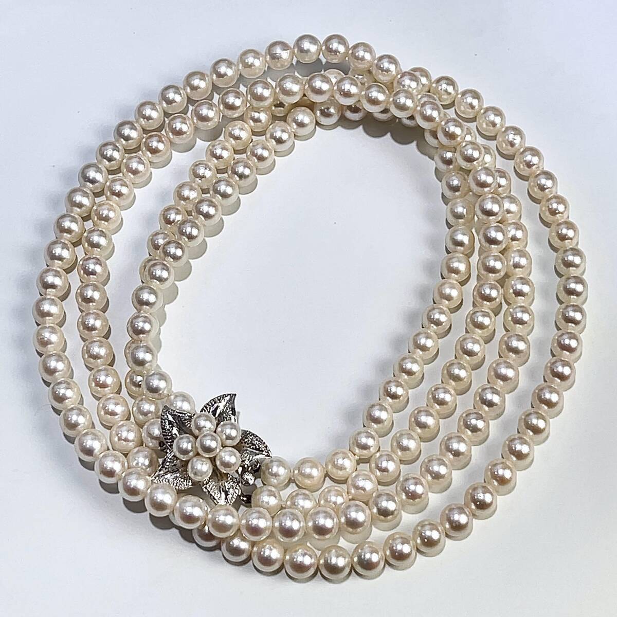 Yahoo!オークション - SV AKOYA アコヤパール 二連 ネックレス 58.5cm ...