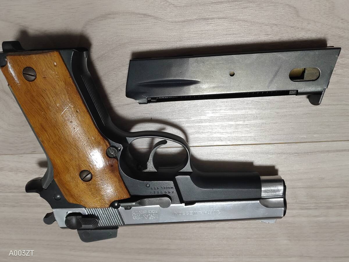 Yahoo!オークション - ジャンク MGC S&W M459 木製グリップ 固定ガスガ...