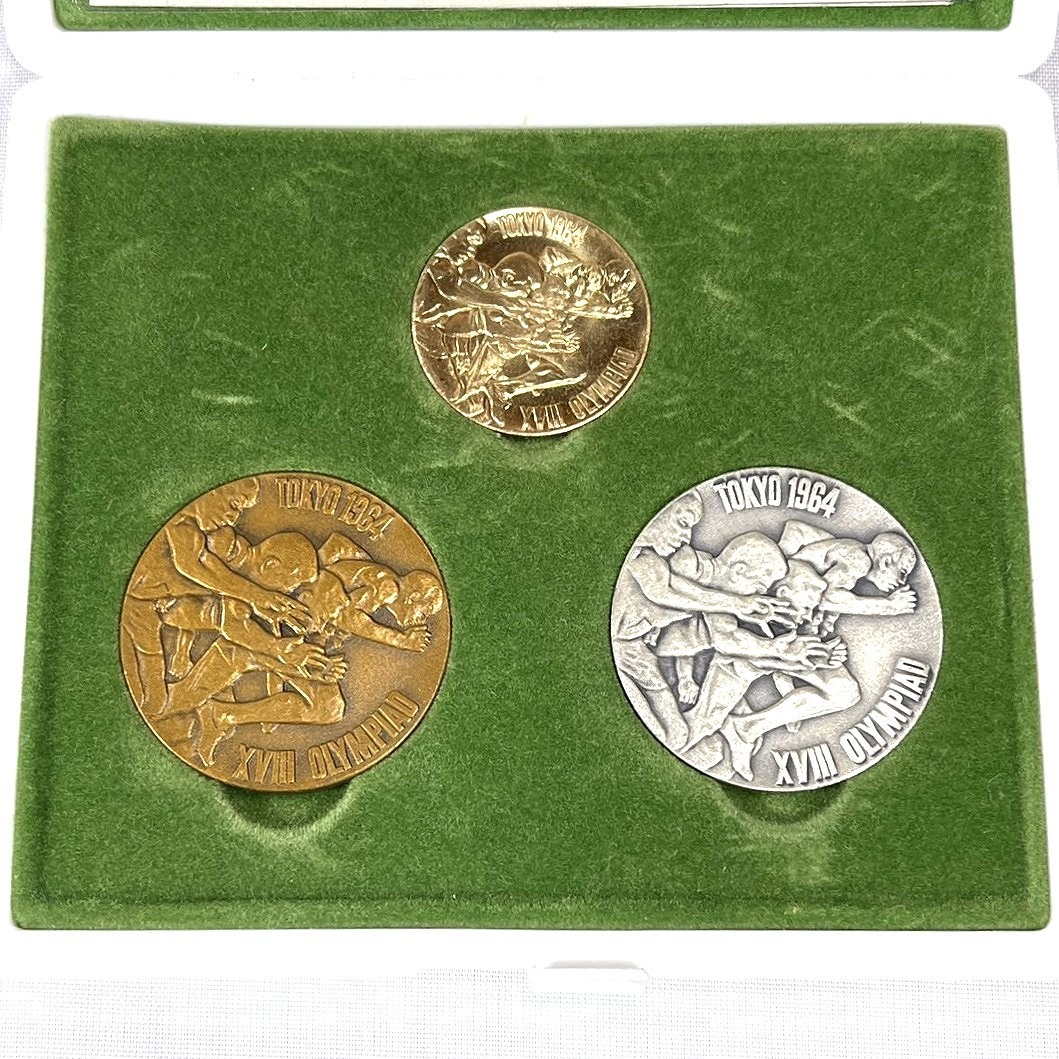 Yahoo!オークション - 東京オリンピック 1964年 3種記念メダル 金メダ...
