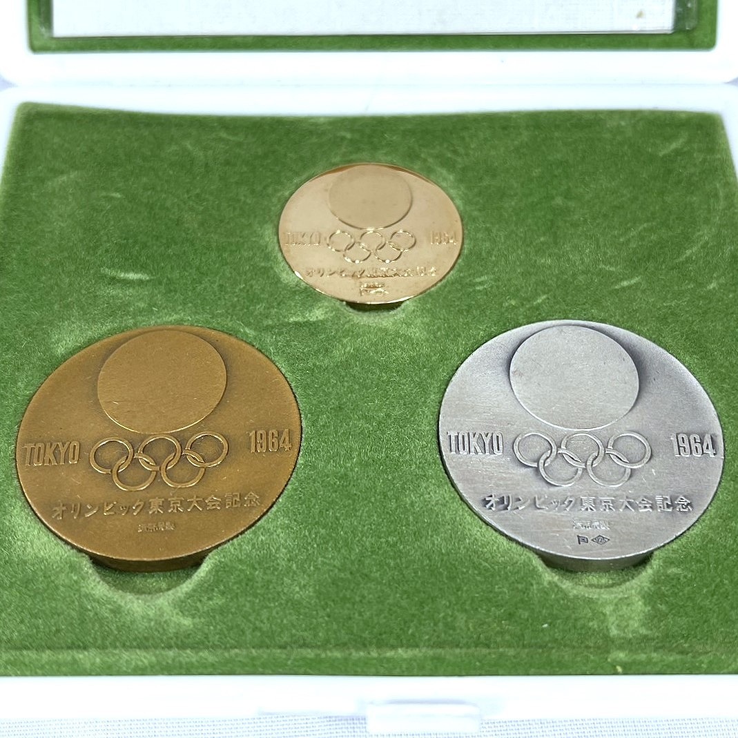 Yahoo!オークション - 東京オリンピック 1964年 3種記念メダル 金メダ...