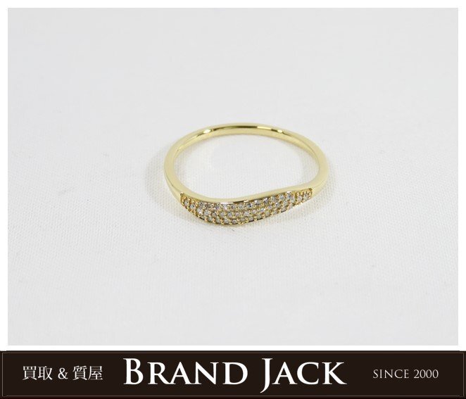 Yahoo!オークション - 美品 agete アガット ダイヤモンドリング K18YG...