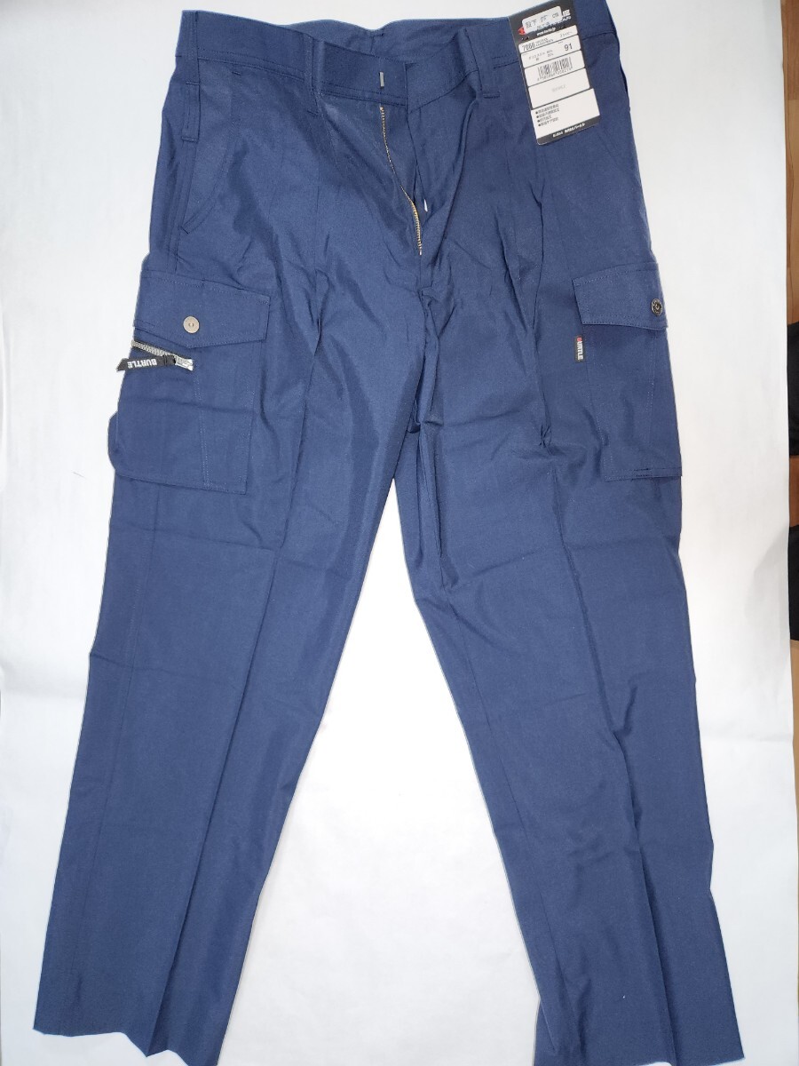 Yahoo!オークション - BURTLE 7066 ツータックカーゴパンツ ネイビー 9...