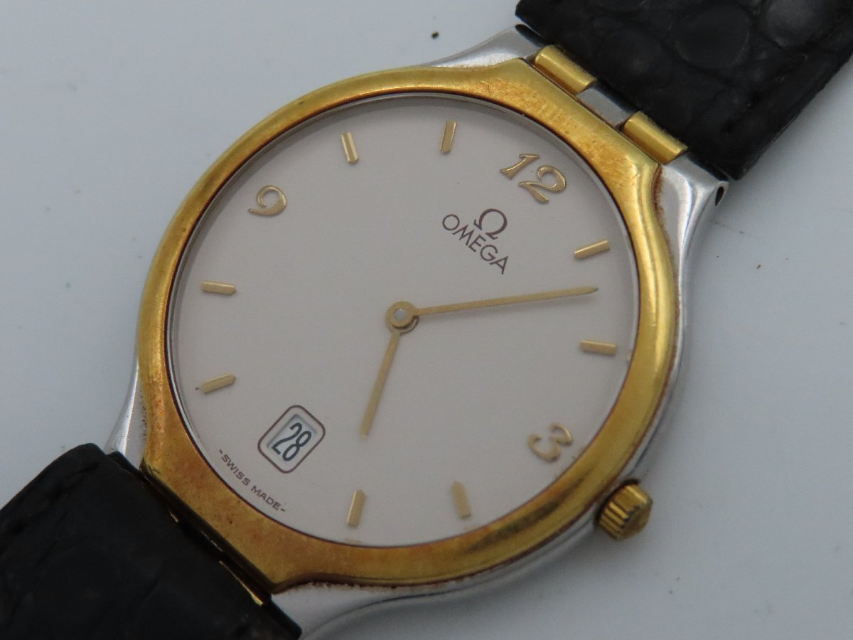 Yahoo!オークション - 1円 オメガ(OMEGA) SS ホワイト文字盤 ボーイズ ...