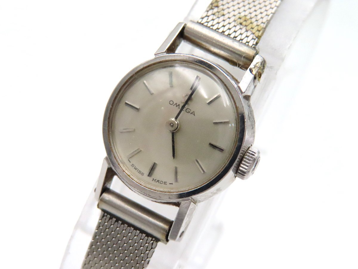 Yahoo!オークション - 1円 オメガ(OMEGA) SS シルバー文字盤 レディー...