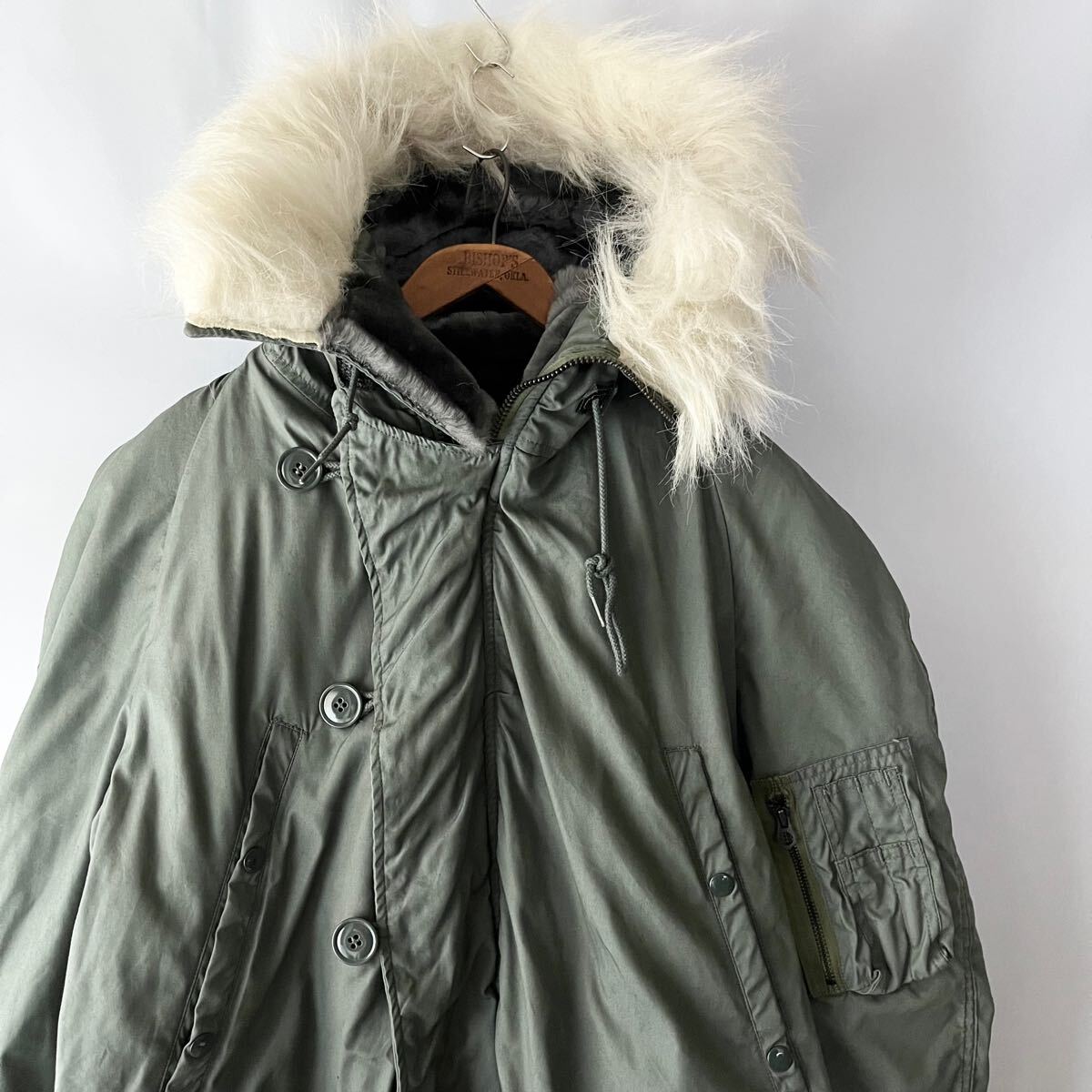 Yahoo!オークション - 良品 81年 米軍実物 N-3B フライトジャケット M ...