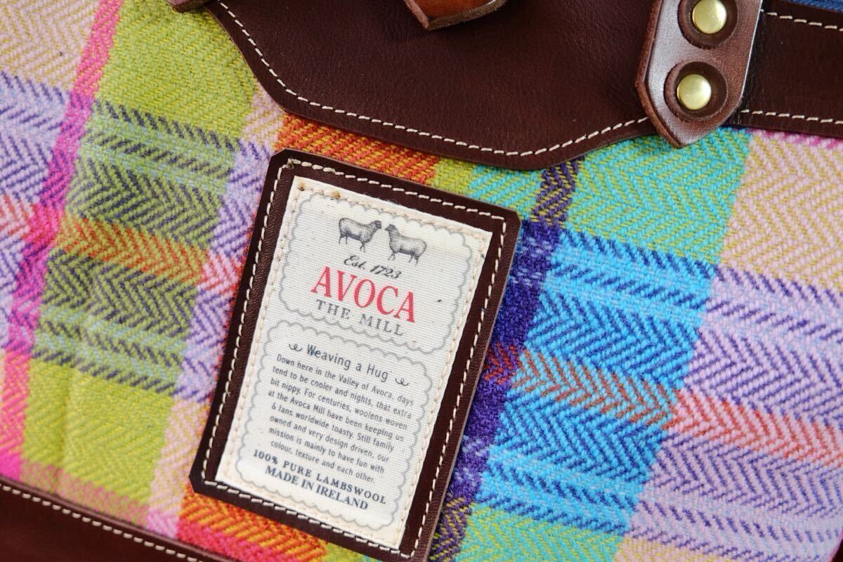 Yahoo!オークション - AVOCAツィードとオイルヌメ牛革トートバッグ 作...