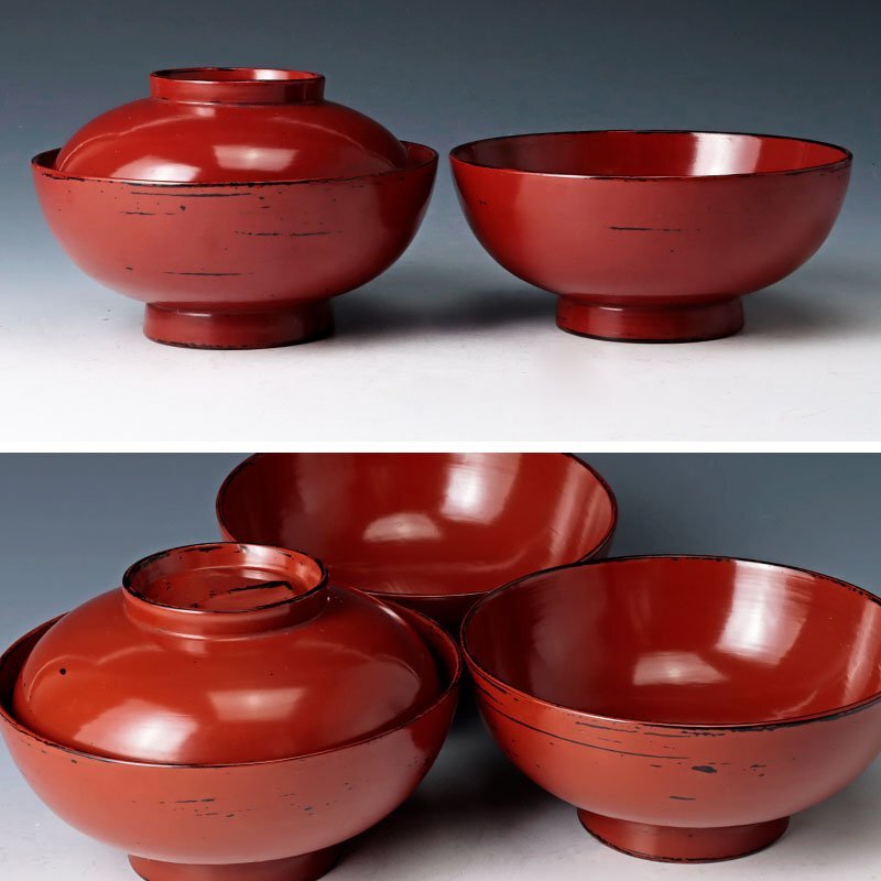 古美味】二代村瀬治兵衛 根来椀 五客 茶道具 保証品 TU0j(椀 古美味】二代村瀬治兵衛 根来椀 五客 茶道具 保証品 TU0j(椀