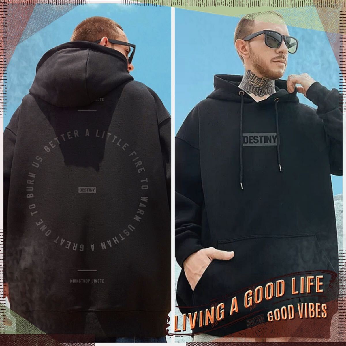 Yahoo!オークション - 大きいサイズ5L メンズパーカーブラック黒 4XL