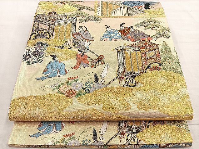 Yahoo!オークション - 平和屋着物 六通柄袋帯 唐織 源氏日記 平安錦 金...