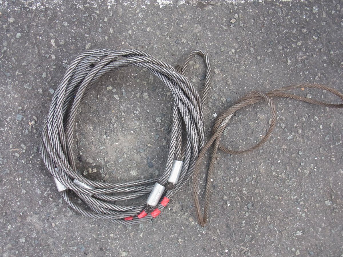 Yahoo!オークション - ワイヤースリング 12mm 4m 2本 1m 1本 合計3本 ...