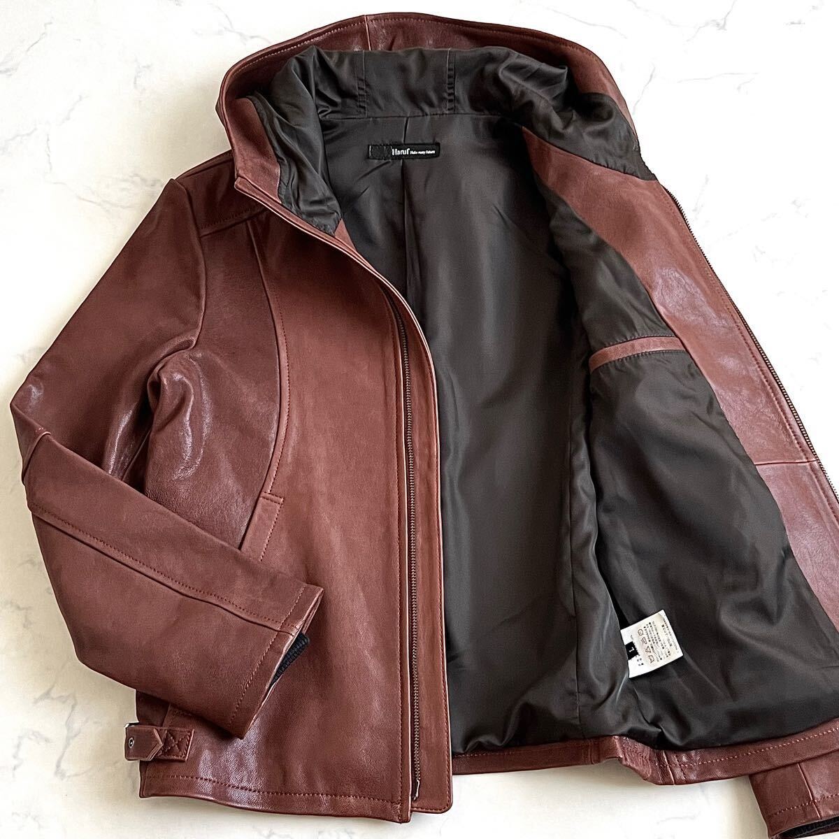 Yahoo!オークション - Haruf【美品 サイズL】山羊革 本革 レザージャケ...