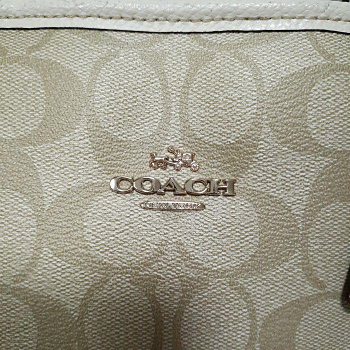 Yahoo!オークション - COACH PVCレザー シグネチャー 肩掛け トートバ...