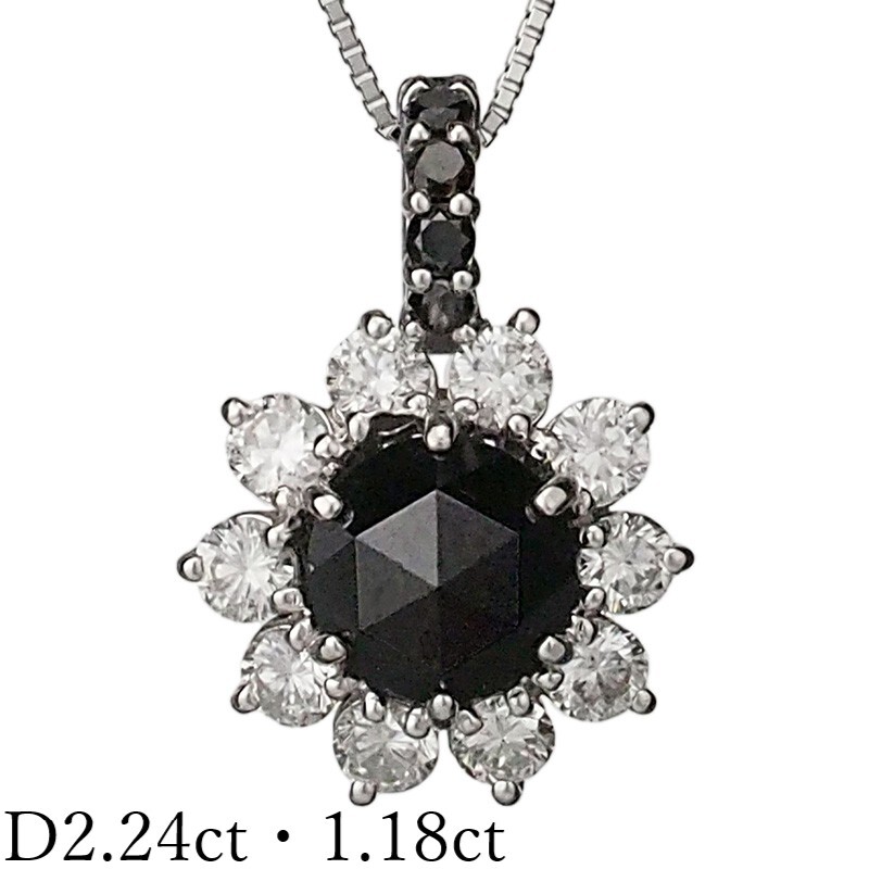 Yahoo!オークション - ブラックダイヤ/2.24ct ダイヤモンド/1.18ct デ...