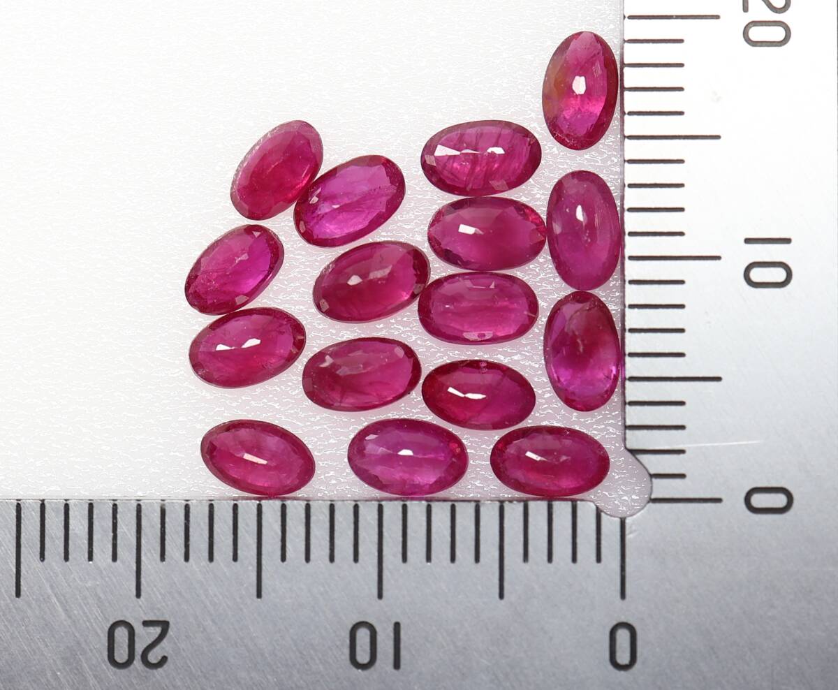 Yahoo!オークション - 【100円～】計4.5ct 天然ルビー16pc オーバル