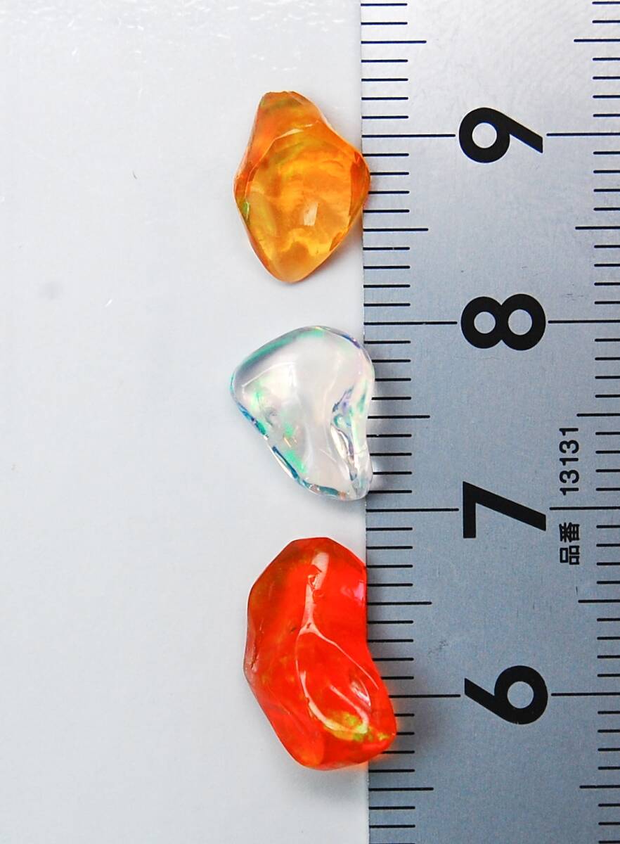 Yahoo!オークション - 【100円～】計4.58ct 天然オパール ルース 3pc