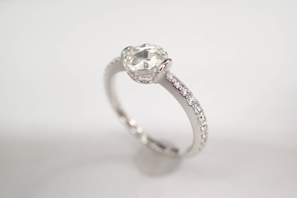 Yahoo!オークション - 14/美品 ギメル Pt950 ローズカットダイヤ0.604c...