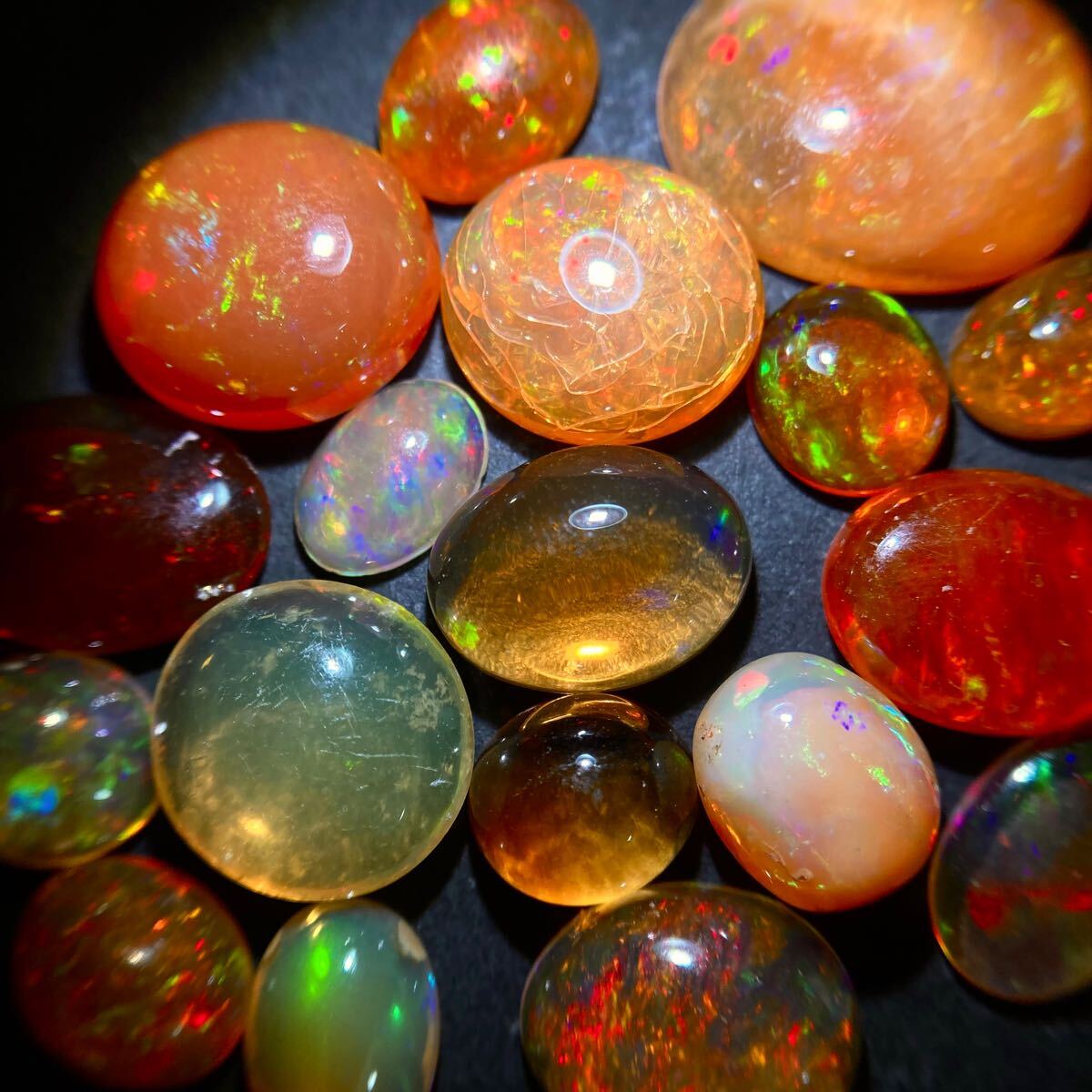 Yahoo!オークション - 1円〜 遊色効果 天然ファイアオパールおまとめ51...