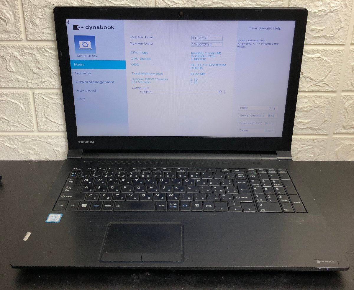 Yahoo!オークション - 1円～ ジャンク dynabook B65/M / 第8世代 / Cor...