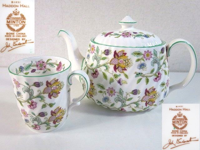 Yahoo!オークション - Z584 F ミントン ハドンホール ポット と マグカ...