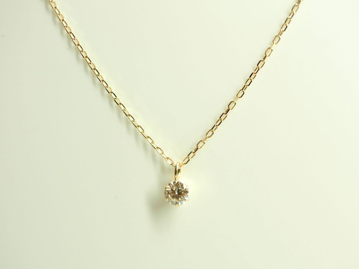 Yahoo!オークション - 可愛い0.20ct K10YG 天然一粒ダイヤモンドネック...