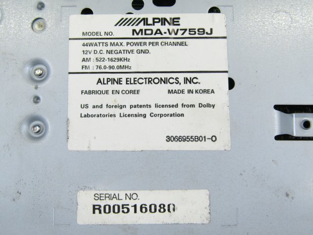 Yahoo!オークション - [K15 A3] ALPNE アルパイン MDA-W759J 2DINデッ...